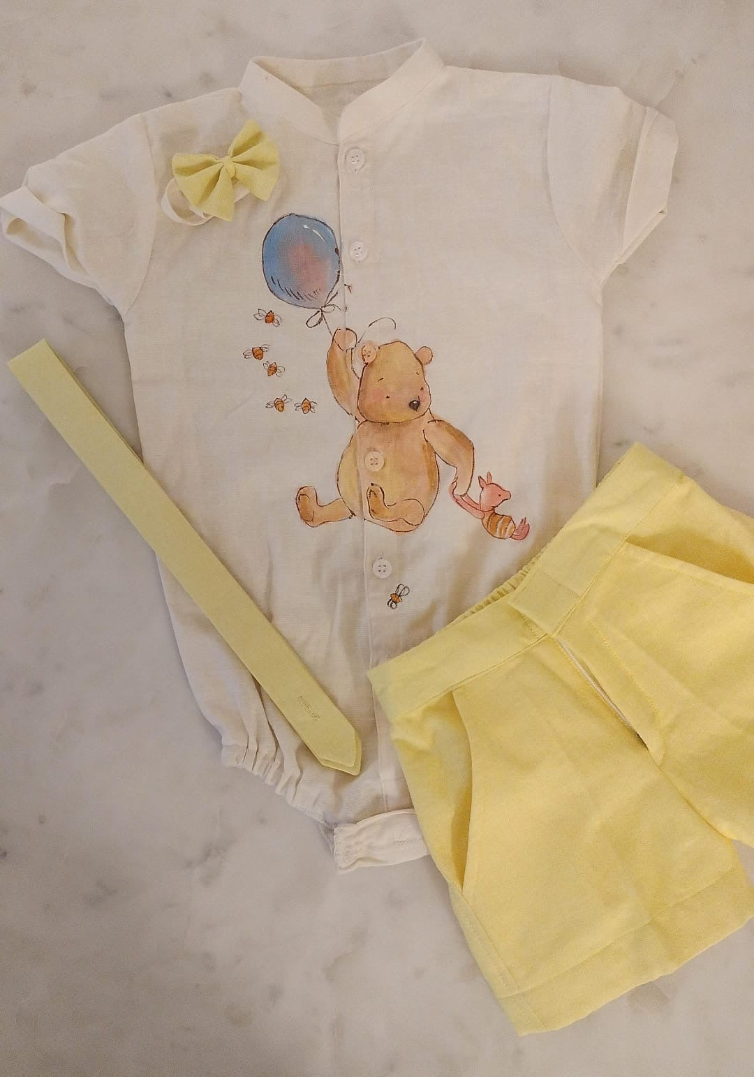 Winnie themed hand painted co-ord set – TinyWeaves